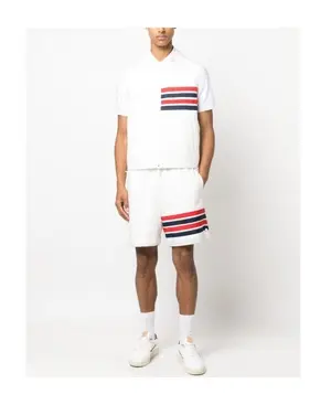 Thom Browne 4-bar Stripe Detail Shorts - White