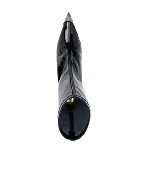 Alexandre Vauthier 105mm Crystal-embellished Patent-leather Boots - Black