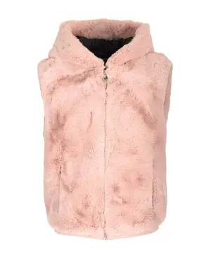 Moose Knuckles Faux Fur Hooded Gilet - Nude