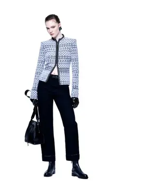 Giorgio Armani Zip-up Jacket With Geometric Pattern And Metal Trims