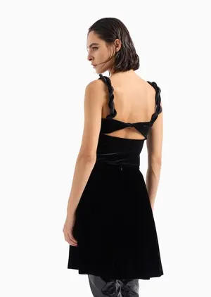 Emporio Armani Velvet Cropped Top With Twisted Straps