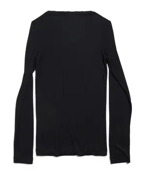 Balenciaga Ribbed Round Neck Long Sleeve Top