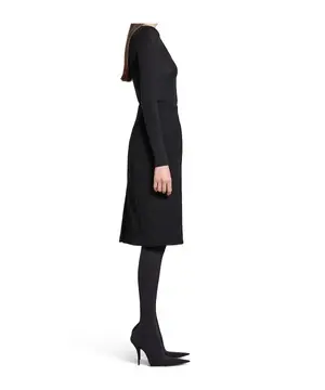 Balenciaga Ribbed Round Neck Long Sleeve Top
