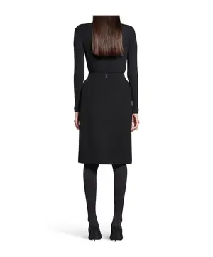 Balenciaga Ribbed Round Neck Long Sleeve Top