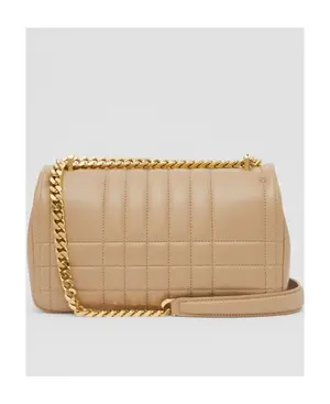 Burberry Lola Quilted Leather Shoulder Bag With Logo Plaque - Brown