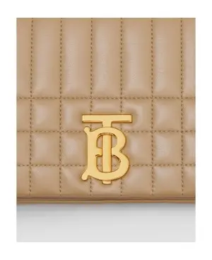 Burberry Lola Quilted Leather Shoulder Bag With Logo Plaque - Brown