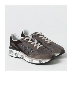 Premiata Round Toe Lace-up Sneakers - Black