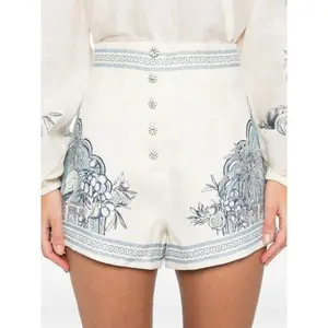 ALEMAIS Villa Romantica Printed High Waisted Shorts