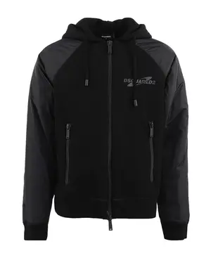 Dsquared2 Long Sleeve Casual Jacket With Logo And Drawstring Hood