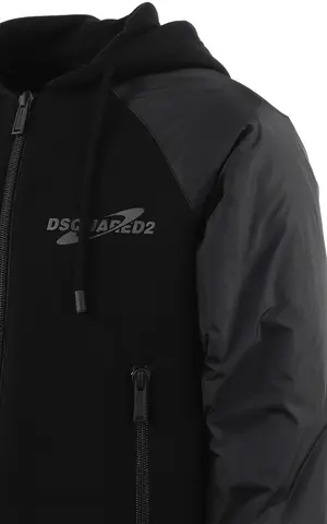 Dsquared2 Long Sleeve Casual Jacket With Logo And Drawstring Hood
