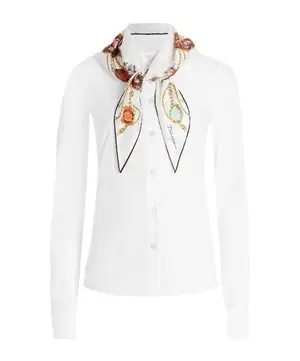 Dolce & Gabbana Poplin Shirt With Scarf Detail - White