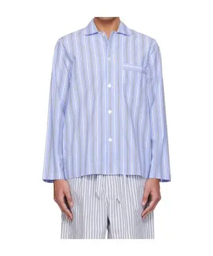 TEKLA Long-sleeved Striped Pajama Shirt - Multicolor