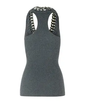 Stella McCartney Ribbed Tank Top With Chunky Chain Detail