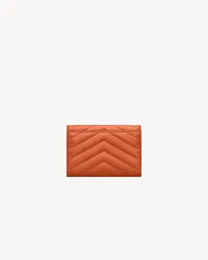 Saint Laurent Chevron Logo Wallet - Deep Orange