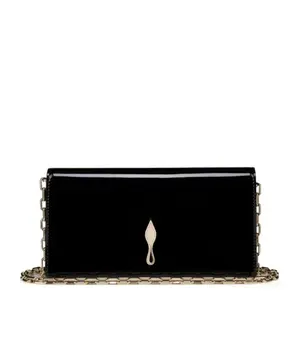 CHRISTIAN LOUBOUTIN Bettina Foldover Clutch Bag - Black