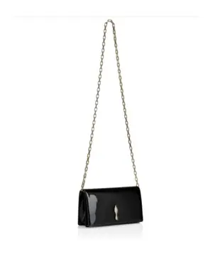 CHRISTIAN LOUBOUTIN Bettina Foldover Clutch Bag - Black
