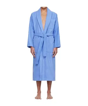 TEKLA Lace-up Bathrobe Light Blue