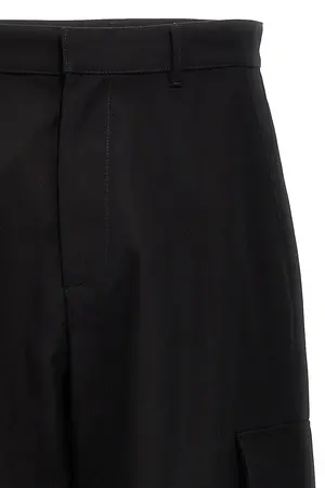 Off-White High Waist Straight Leg Cargo Pants - Black