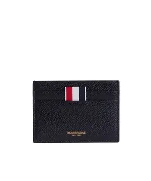 Thom Browne Logo Printed Credit Card Holder - Black
