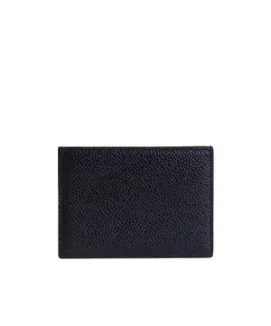 Thom Browne Logo Printed Credit Card Holder - Black