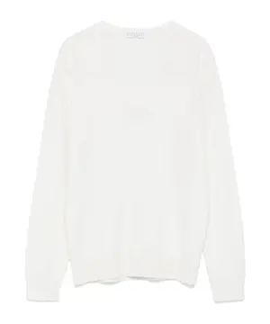Brunello Cucinelli V-neck Long Sleeve Sweater - White