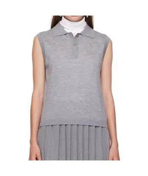 LISA YANG Sleeveless Polo Top
