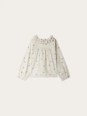 Bonpoint Embroidered Cherry Blouse - White