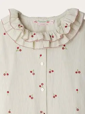 Bonpoint Embroidered Cherry Blouse - White