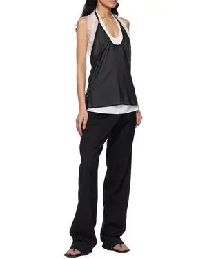 Helmut Lang Elastic Waist Straight Leg Trousers