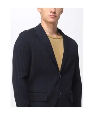 Emporio Armani Stripe Patterned Single Breasted Jacket