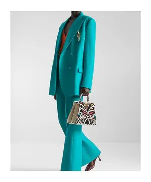 Fendi Grain De Poudre Double-breasted Blazer - Light Blue
