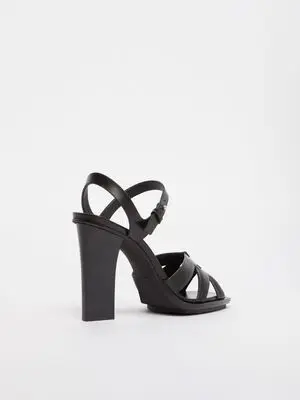 Max Mara Strappy High Heel Sandals - Black