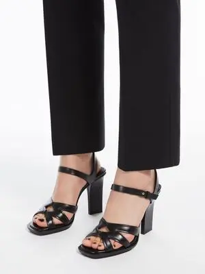 Max Mara Strappy High Heel Sandals - Black