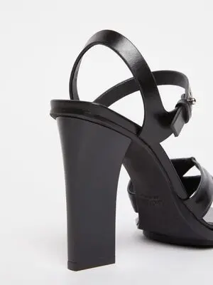 Max Mara Strappy High Heel Sandals - Black