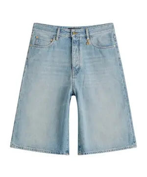 Amiri Light Wash Distressed Denim Shorts