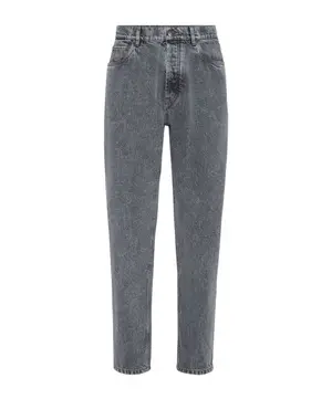 Brunello Cucinelli Logo Patch Straight-leg Jeans - Medium Gray