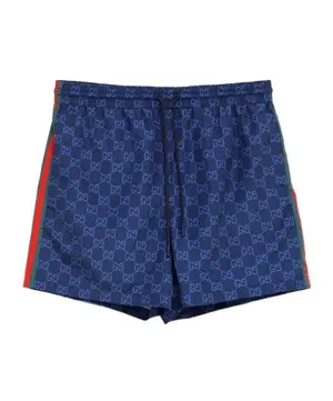Gucci Printed Poplin Swim Shorts - Blue