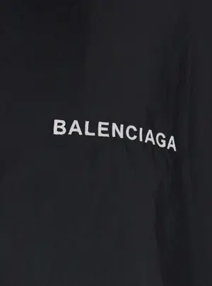 Balenciaga Logo Patch Hooded Coat