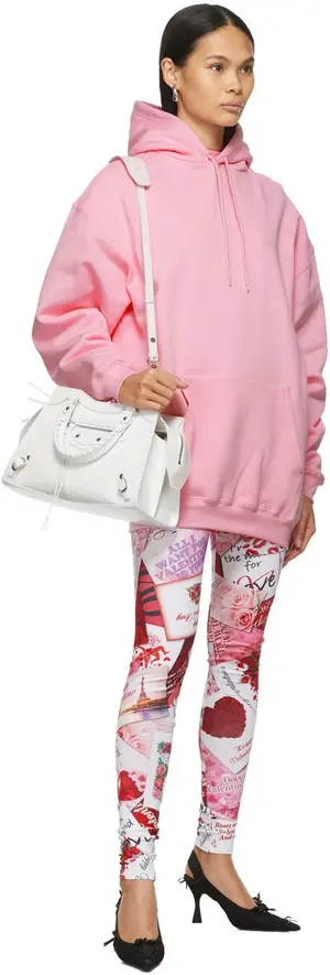 Balenciaga Logo Printed Oversize Hoodie - Pink