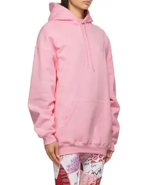 Balenciaga Logo Printed Oversize Hoodie - Pink