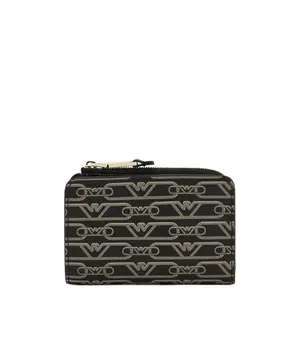 Emporio Armani Logo-printed Zipped Wallet - Black