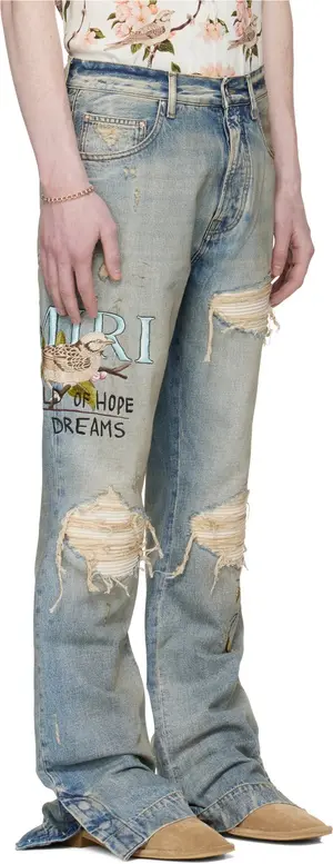 Amiri Chateau Mx1 Distressed Flare Jeans