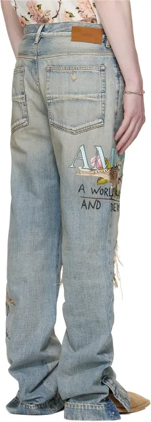 Amiri Chateau Mx1 Distressed Flare Jeans