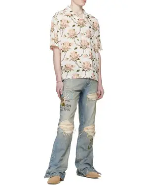 Amiri Chateau Mx1 Distressed Flare Jeans