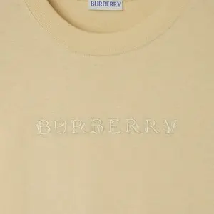Burberry Logo Embroidered Crewneck T-shirt - Candle