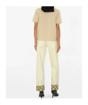Burberry Logo Embroidered Crewneck T-shirt - Candle