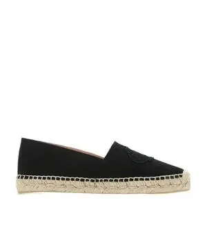 Prada Embroidered Logo Espadrilles - Black