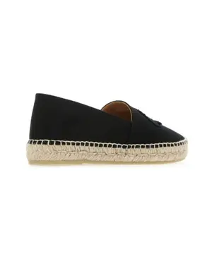 Prada Embroidered Logo Espadrilles - Black