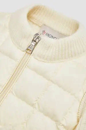 Moncler Padded Zip-up Cardigan With Crocheted Trim