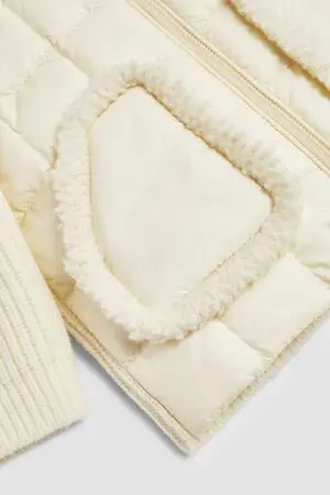 Moncler Padded Zip-up Cardigan With Crocheted Trim